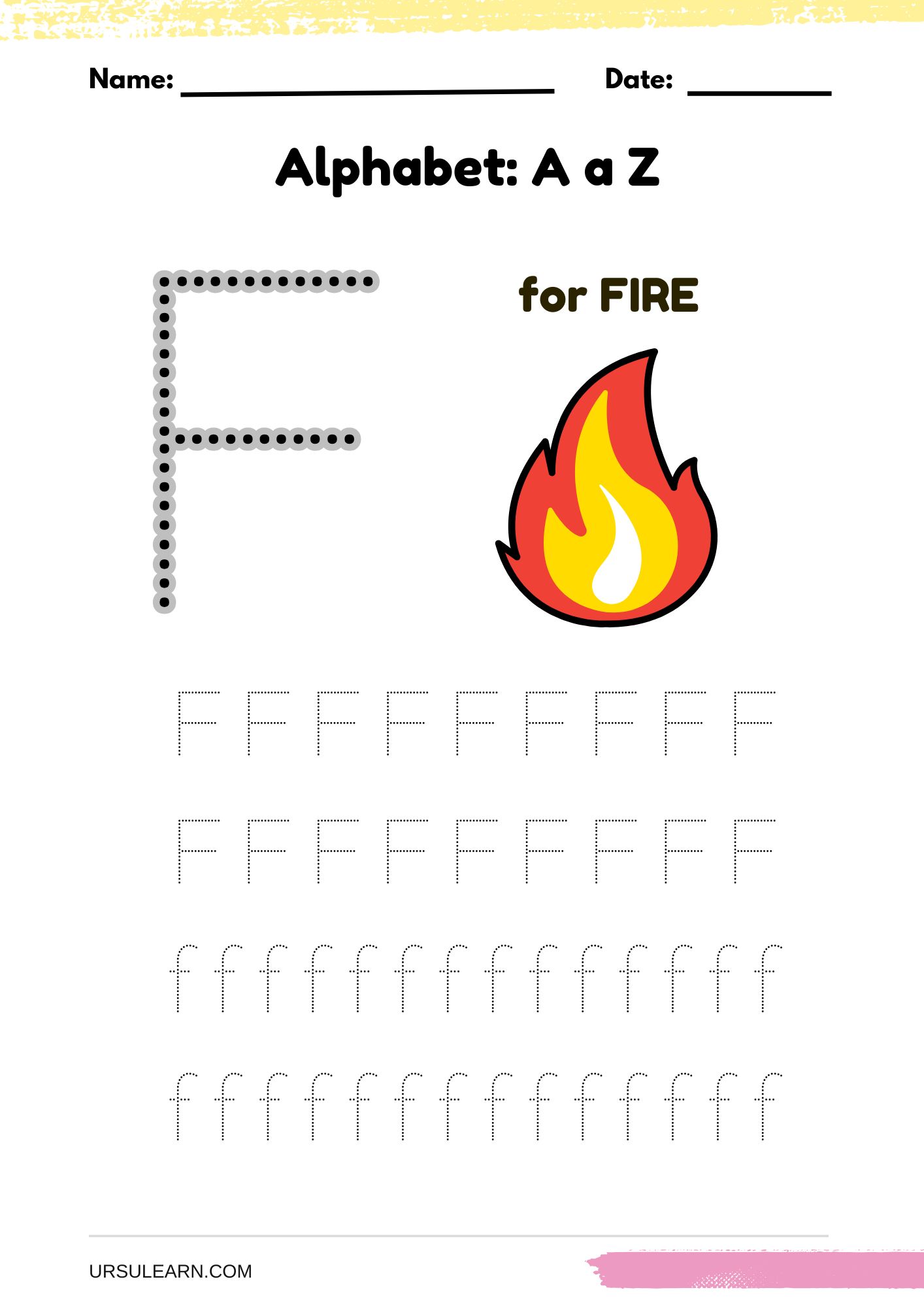 Alphabet tracing sheets: 28 A to Z worksheets - UrsuLearn